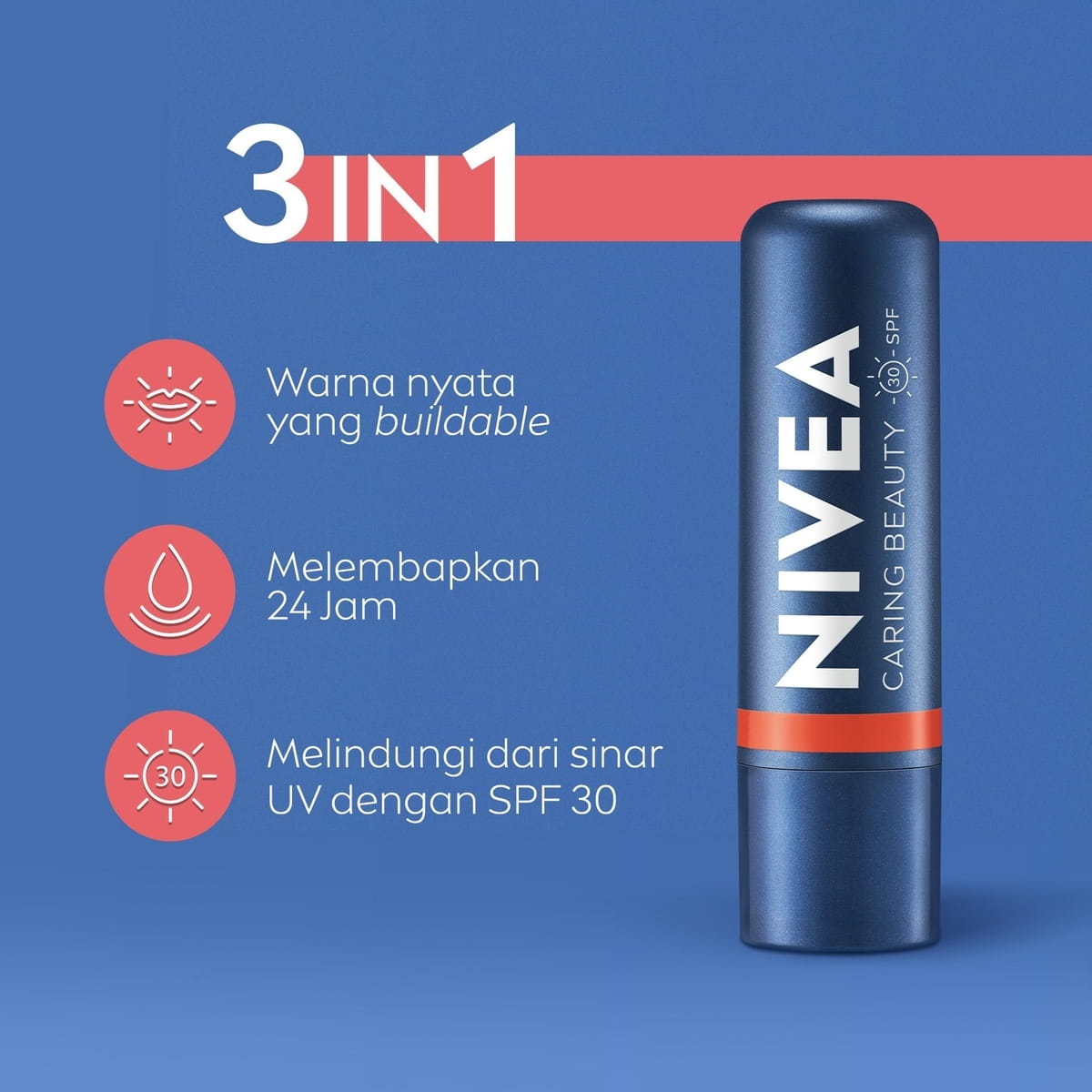 4.8Gr Caring Color Coral - Hydrating All type of Lip - NIVEA